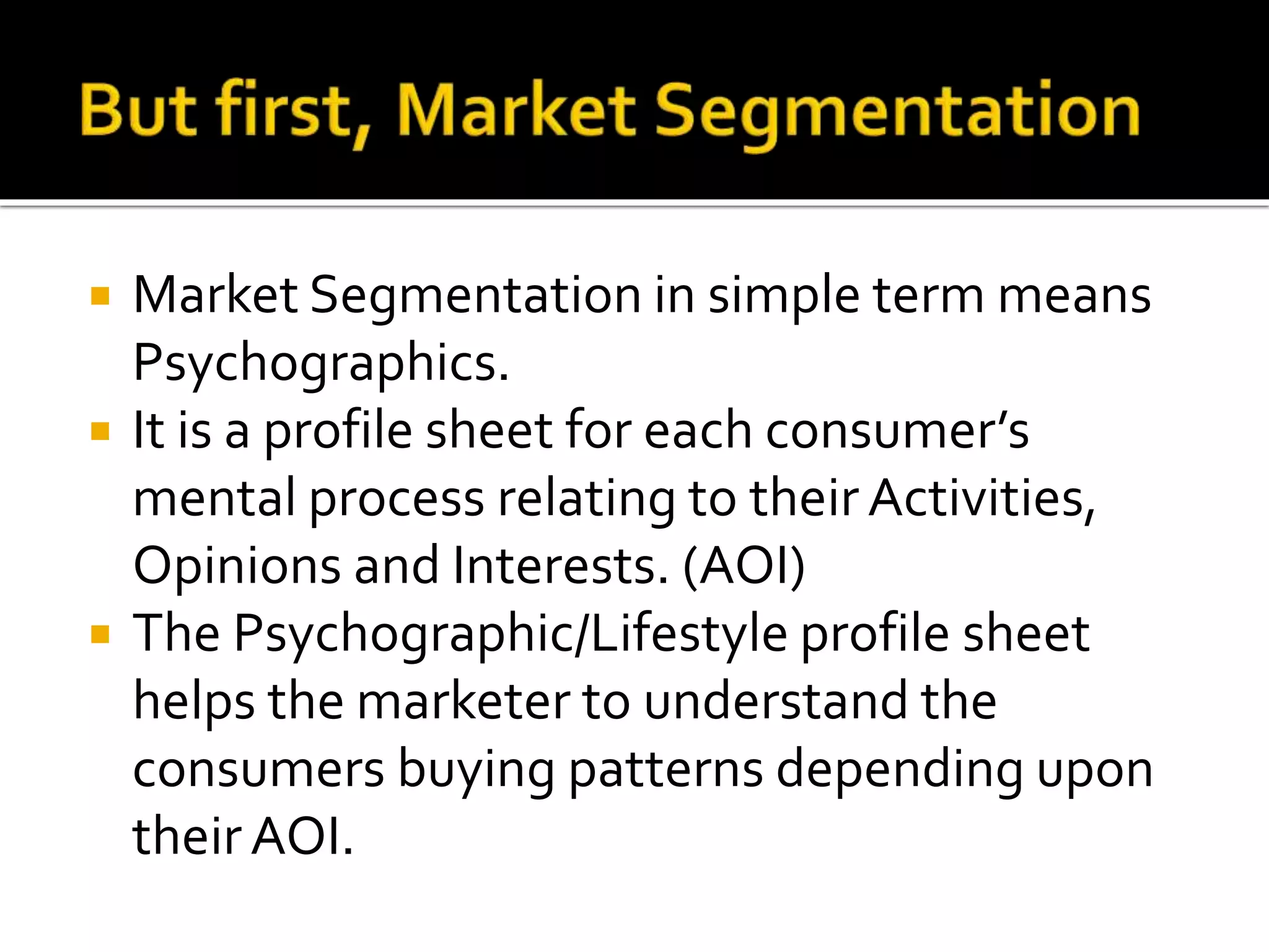 Value & Lifestyle Segmentation | PPTX