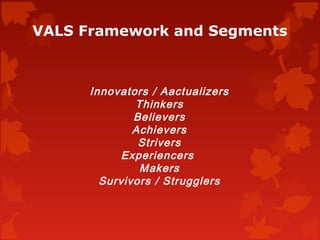 Value,Attitude & Life Styles | PPT