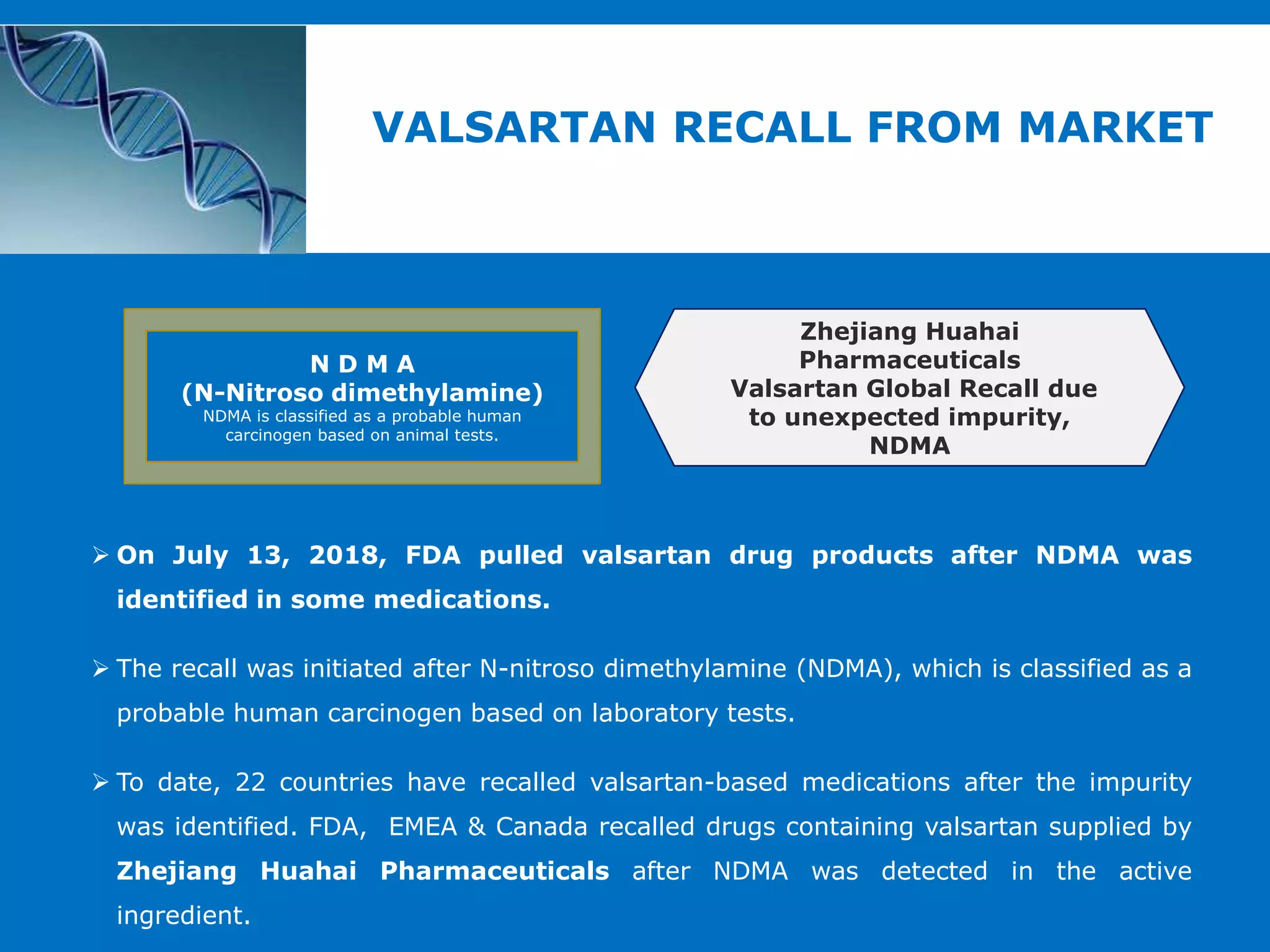 Valsartan ndma impurity | PPTX