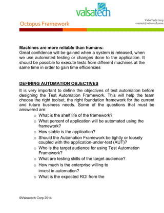 Valsatech selenium octopus framework-whitepages | PDF