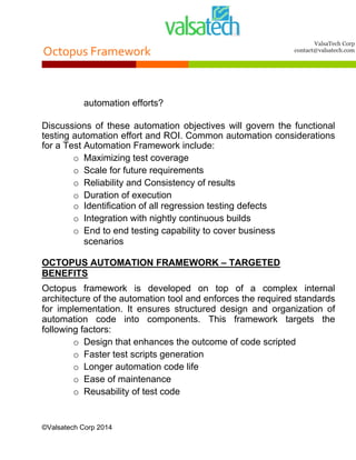 Valsatech selenium octopus framework-whitepages | PDF