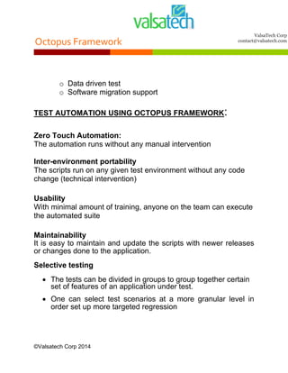 Valsatech selenium octopus framework-whitepages | PDF