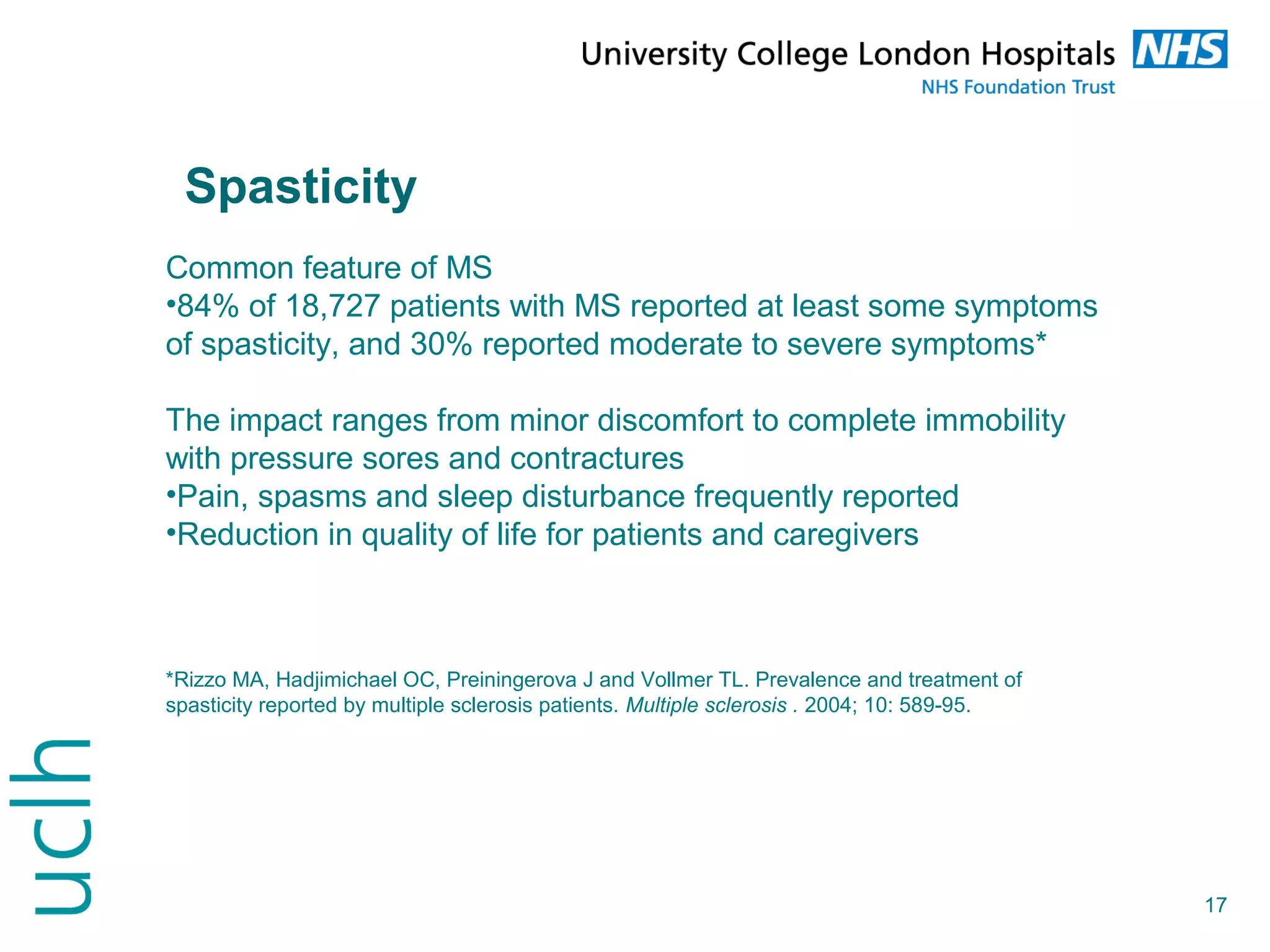 Management of tremor and spasticity in MS | PPT