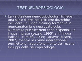 Valtazione neuropsicologica mg | PPT