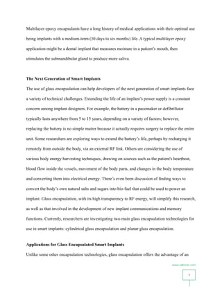 Valtronic Glass Encapsulation for Medical Implants | PDF