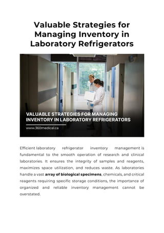 Valuable Strategies for Managing Inventory in Laboratory Refrigerators.pdf