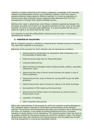 Valuation | DOCX