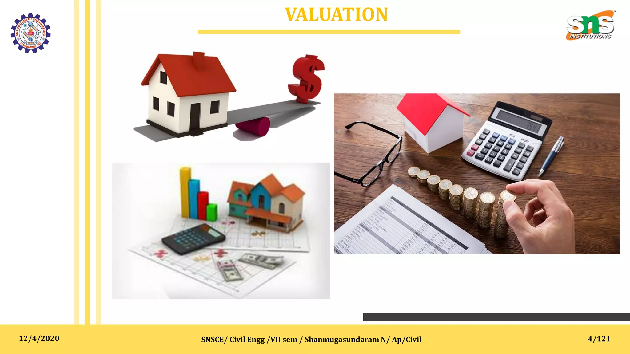 Valuation - Estimation, Costing and Valuation Engineering | PPTX