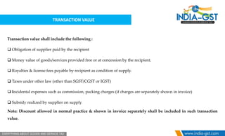 Valuation under GST & GST valuation Rule | PPTX