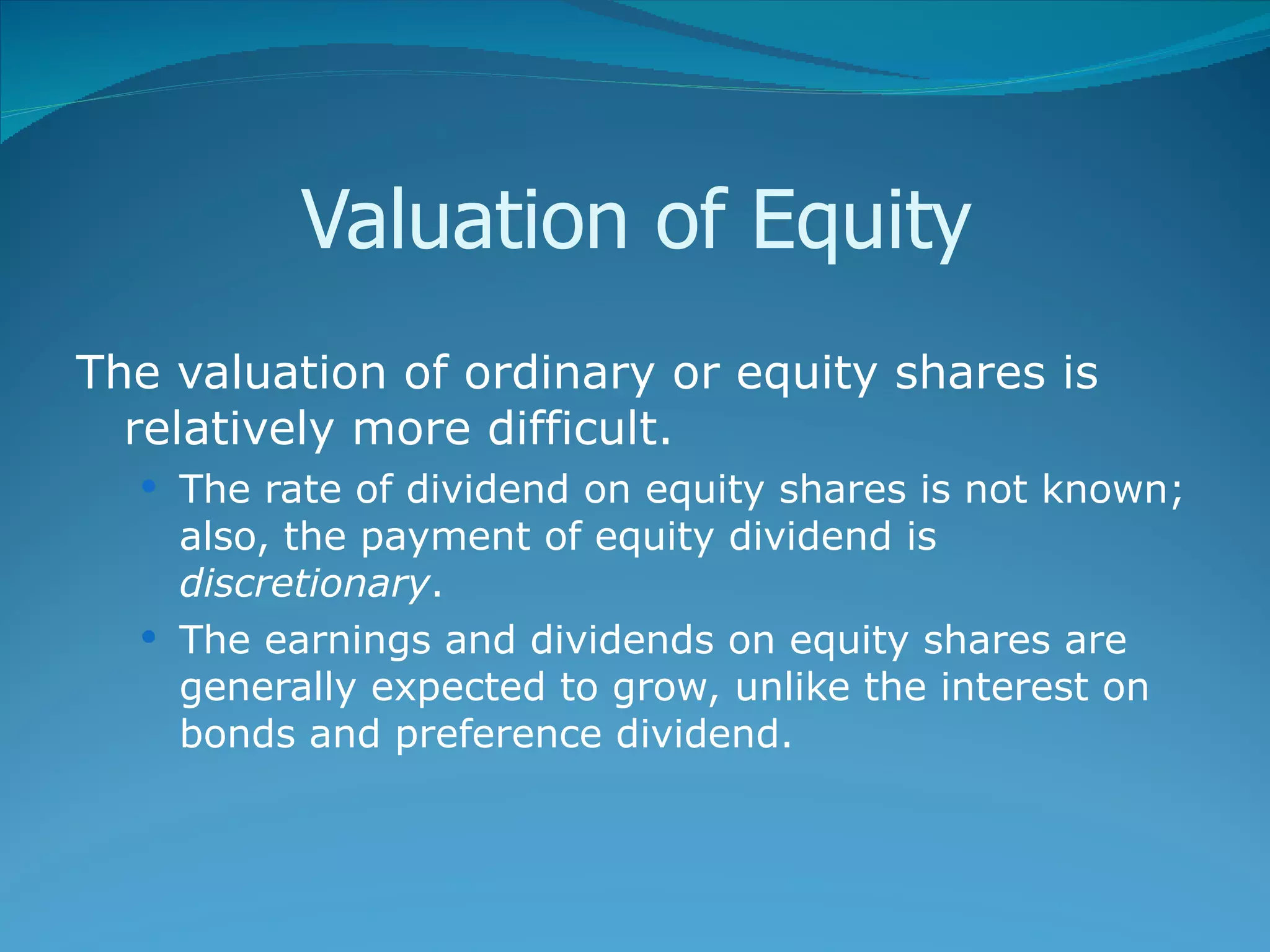 Valuation of Bonds and Shares | PPT