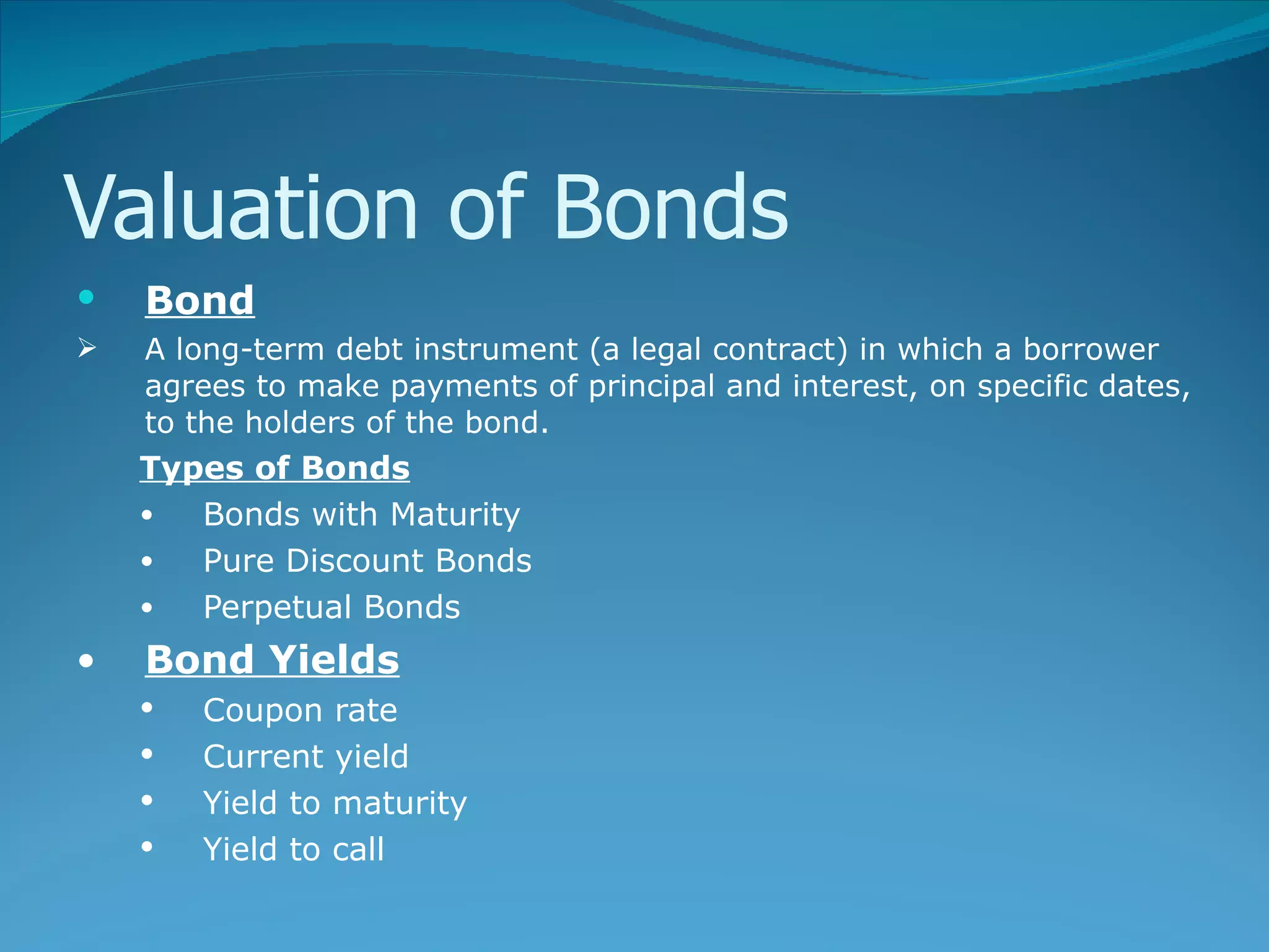 Valuation of Bonds and Shares | PPT
