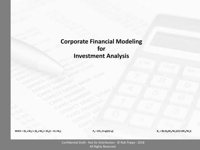 Corporate Finance Modeling for Investment Analysis | PPTX