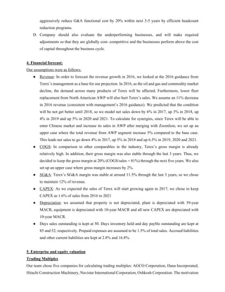 Valuation report of acquisition of Terex Corporation by ZoomLion | PDF