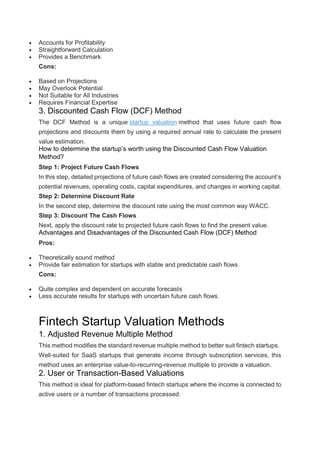 Valuation Demystified How to Evaluate a Fintech Startup’s Worth | PDF