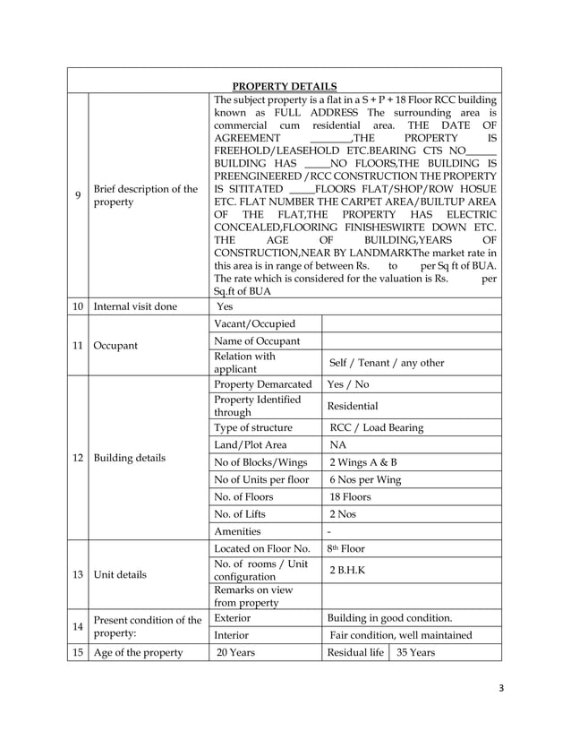 Valuation Format | PDF | Developmental Sites | Real Estate