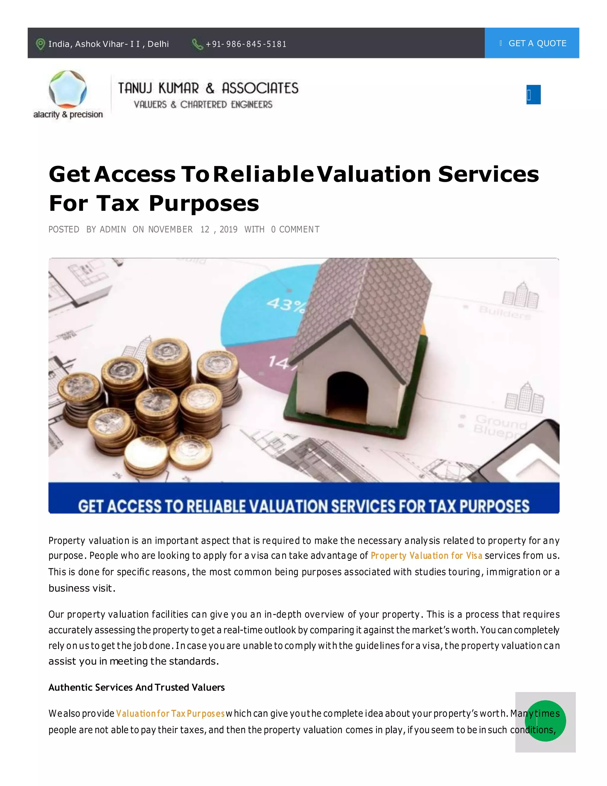 Valuation for tax purposes | PDF