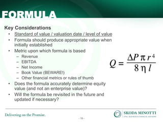 Valuation Issues in Developing and Executing Buy-Sell Agreements | PPTX