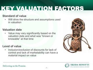 Valuation Issues in Developing and Executing Buy-Sell Agreements | PPTX