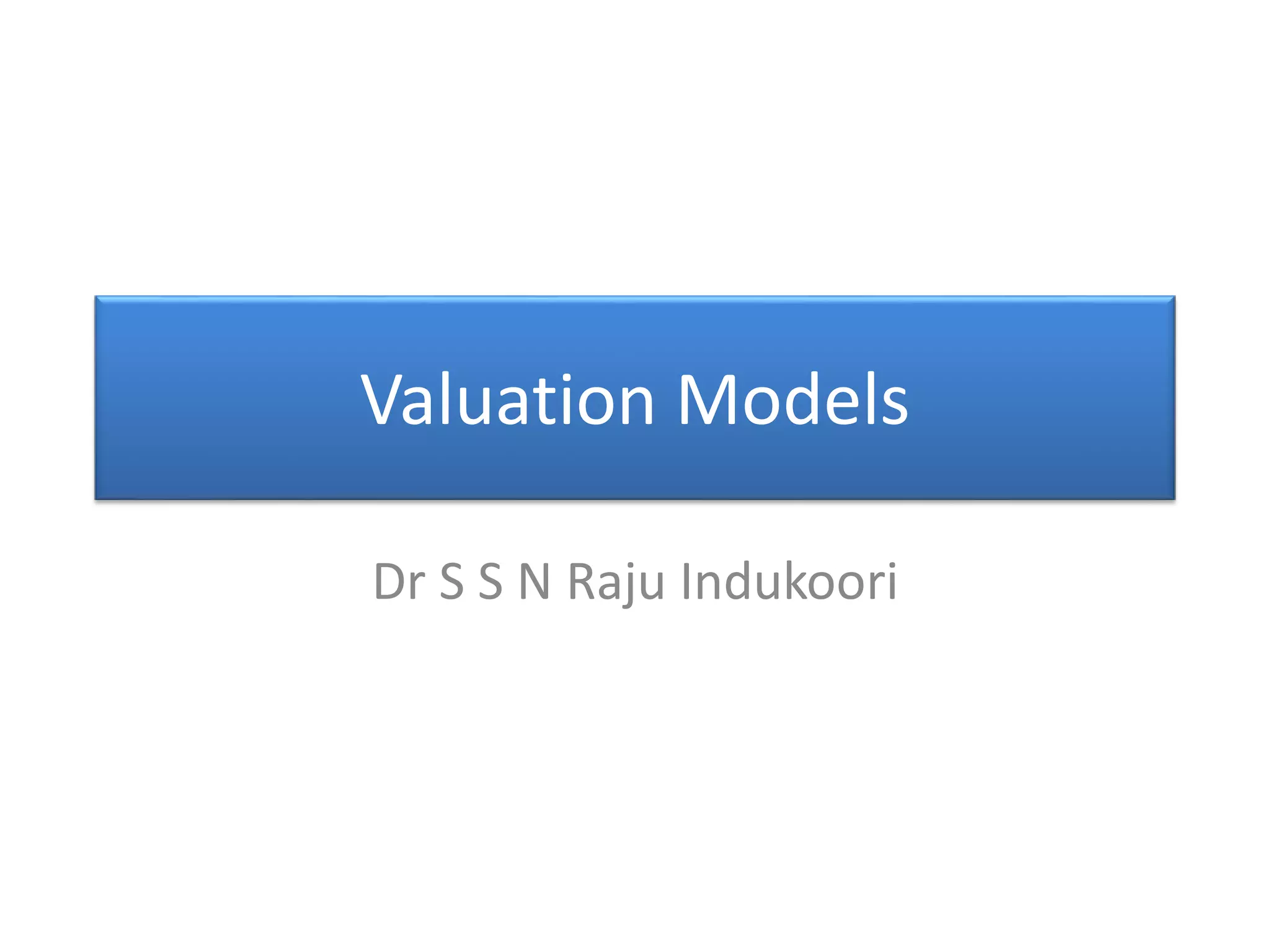 Valuation models | PPTX