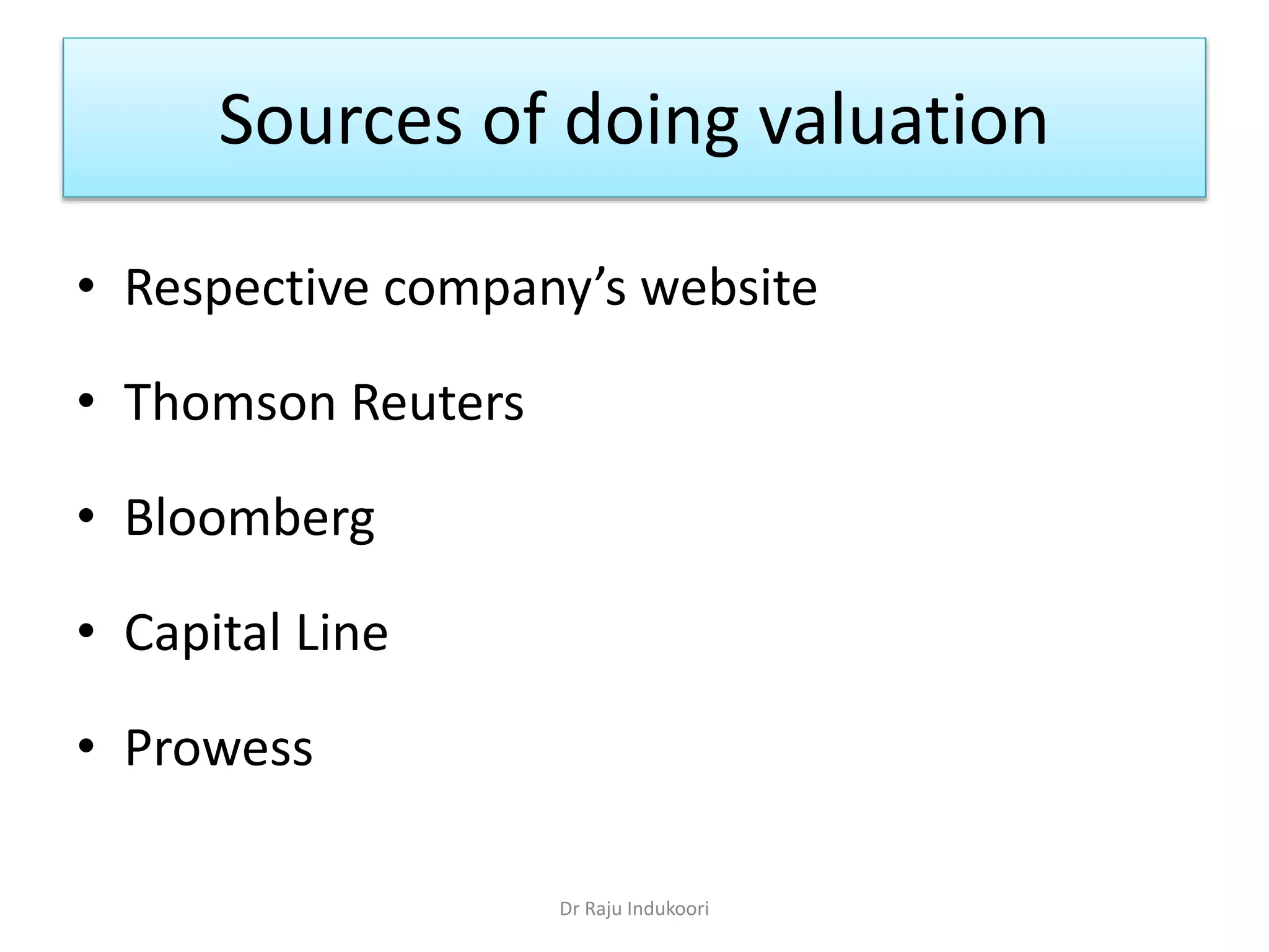 Valuation models | PPTX