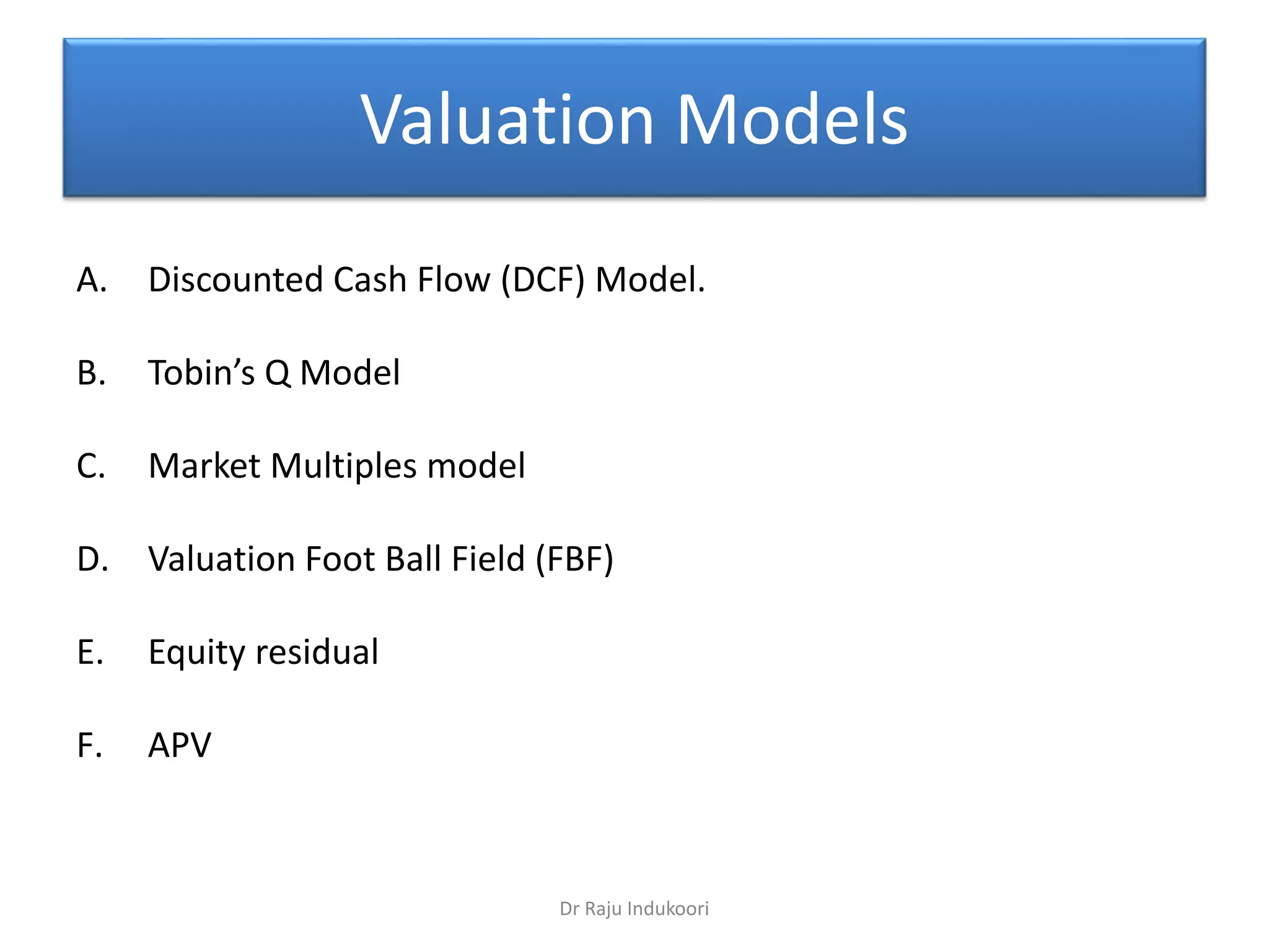 Valuation models | PPTX