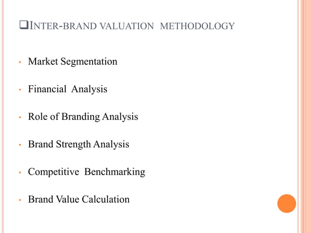 Valuation of brands | PPT
