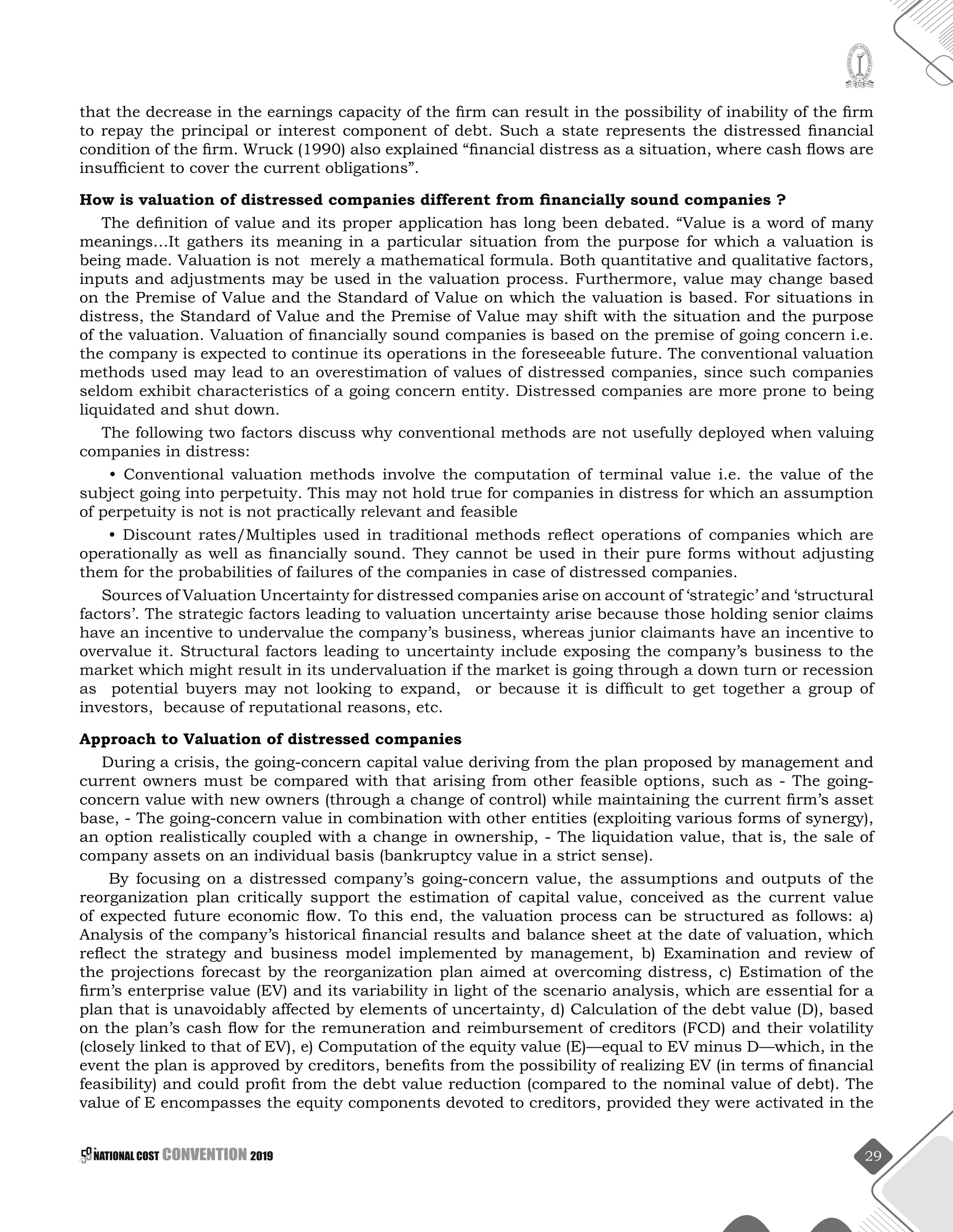Valuation of distressed companies | PDF