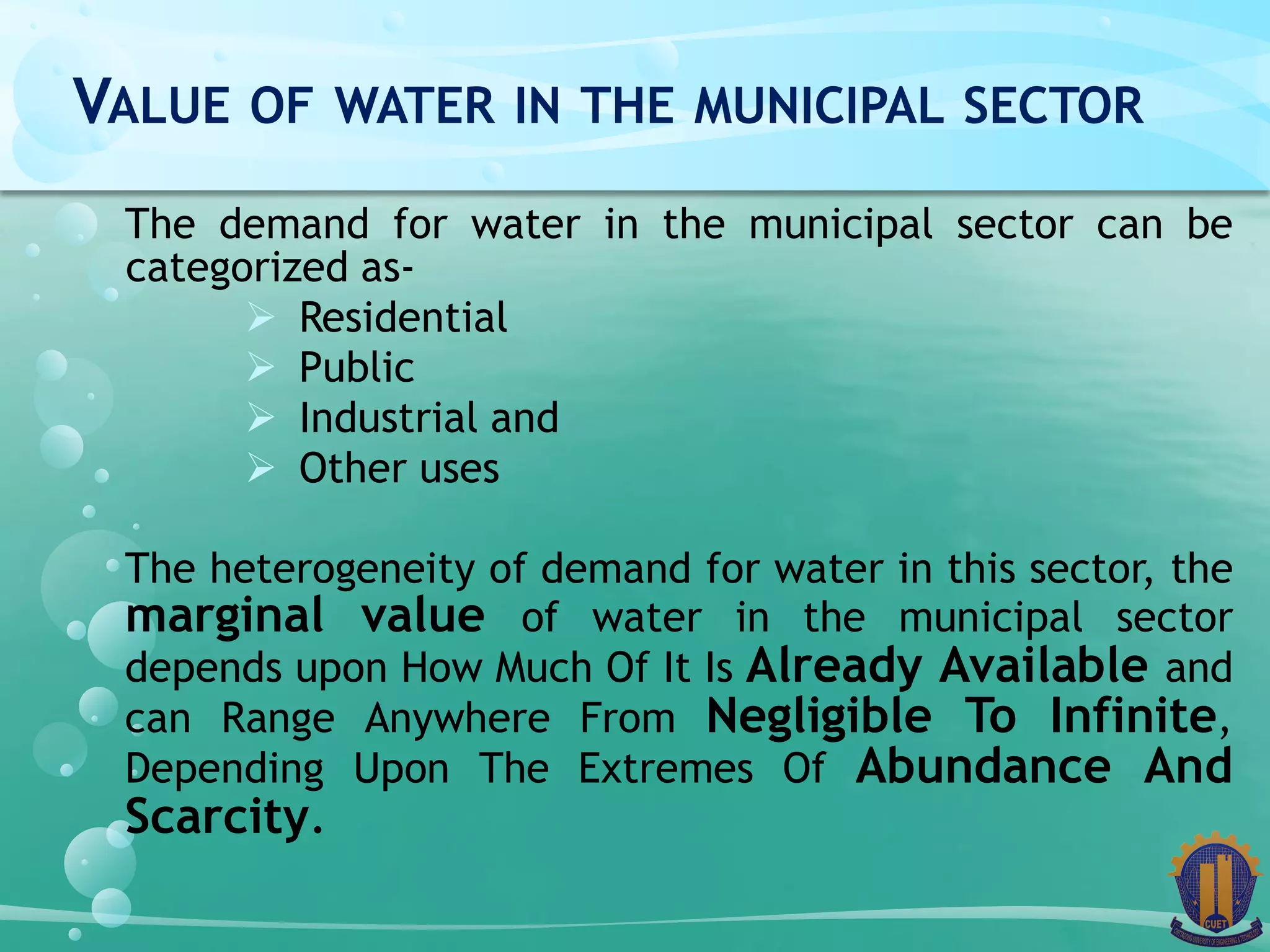 Valuation of domestic water supply | PDF