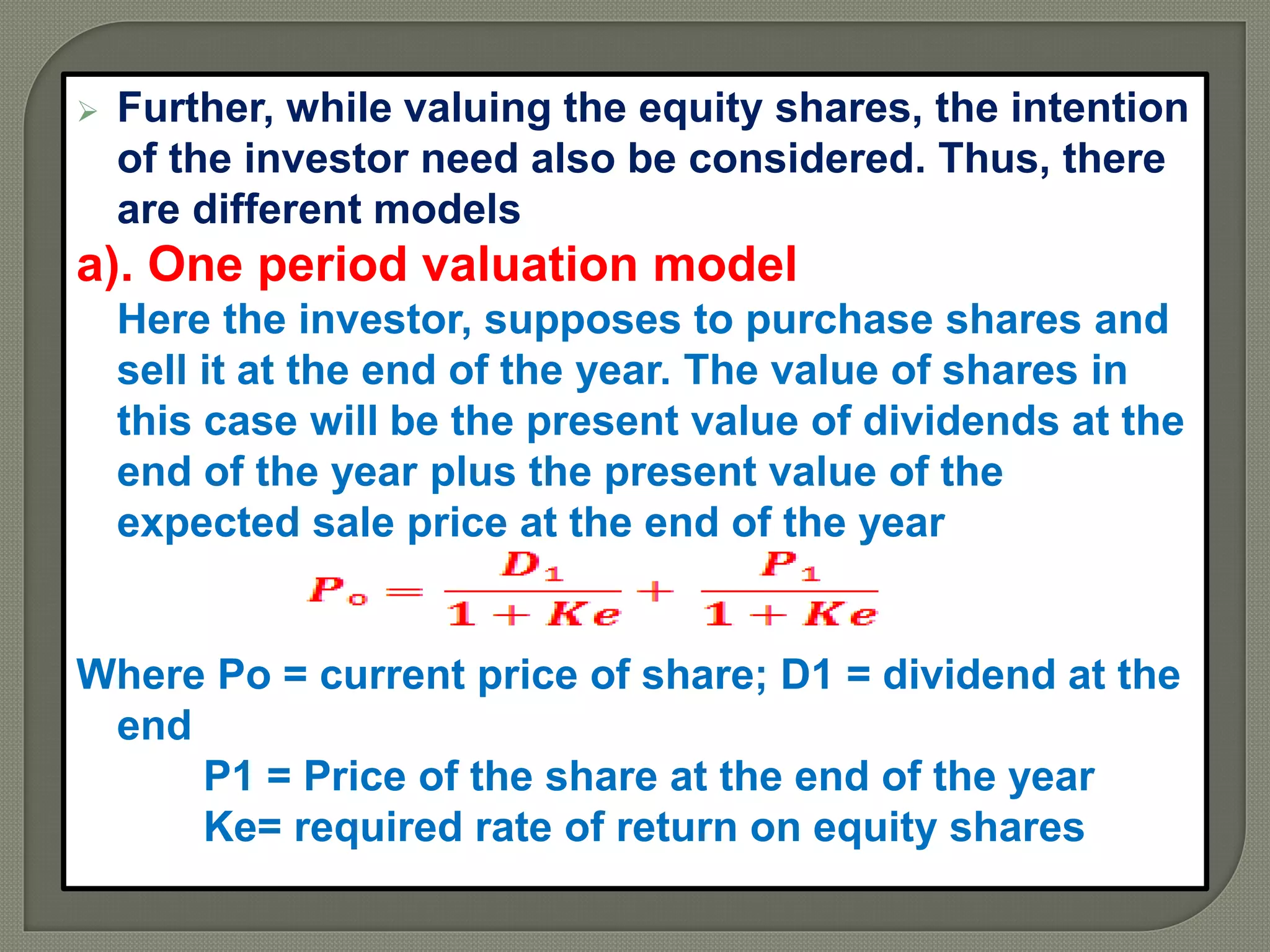Valuation of equity sahres | PPTX