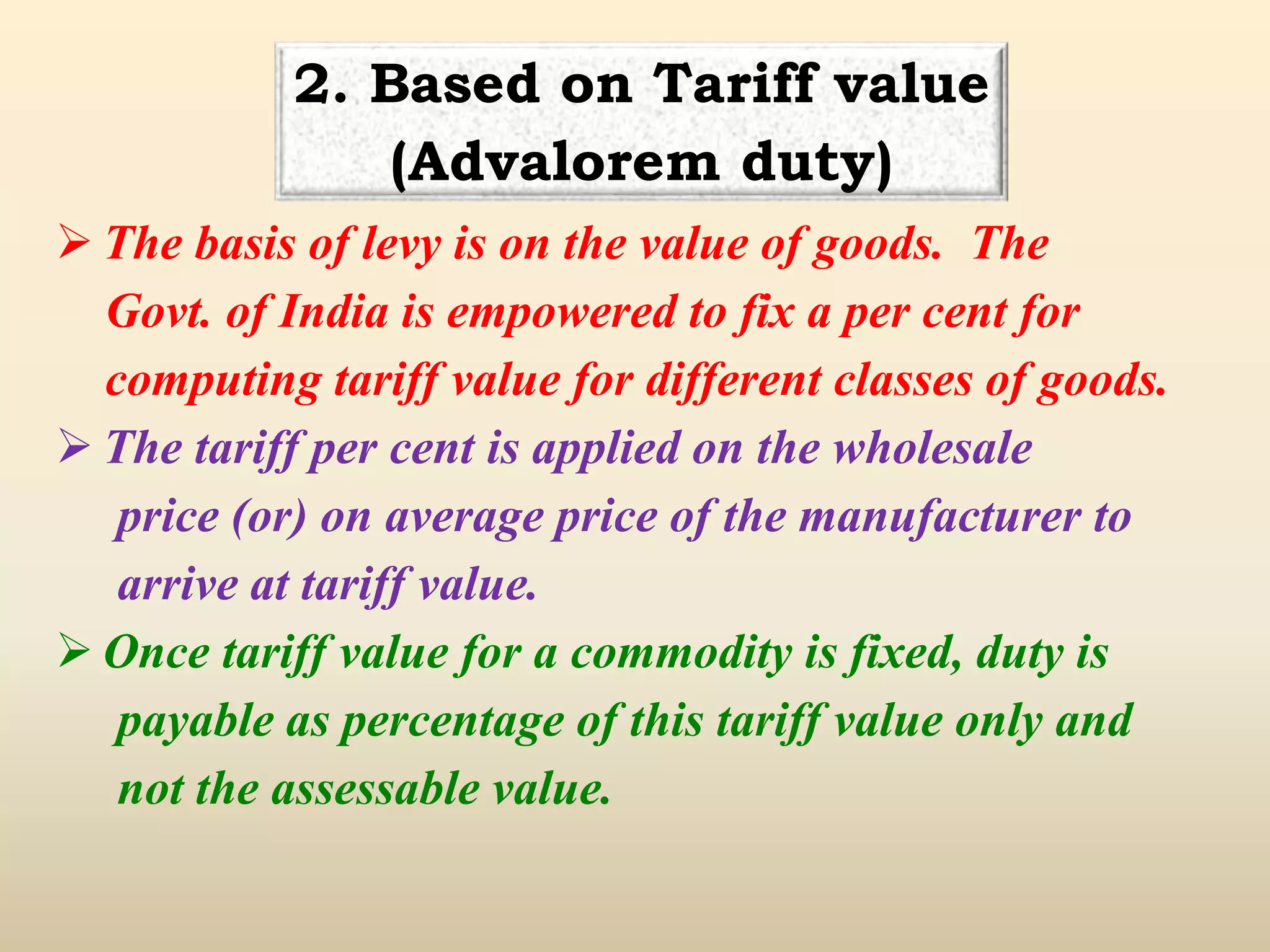 Valuation of excisable goods | PPTX | Commodities | Economy
