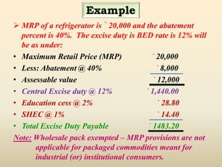 Valuation of excisable goods | PPTX | Commodities | Economy