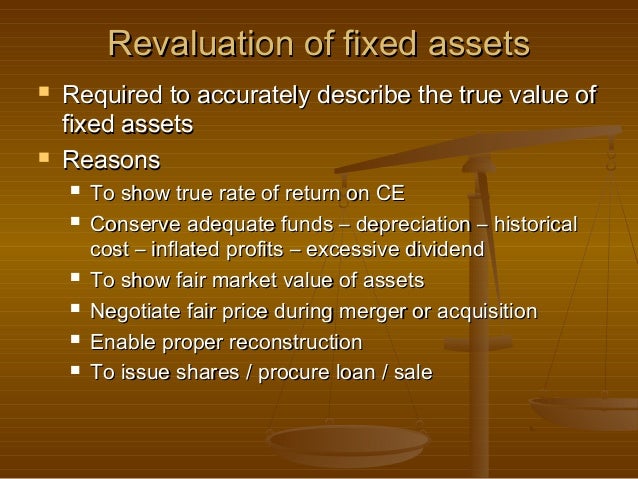 Valuation of fixed assets
