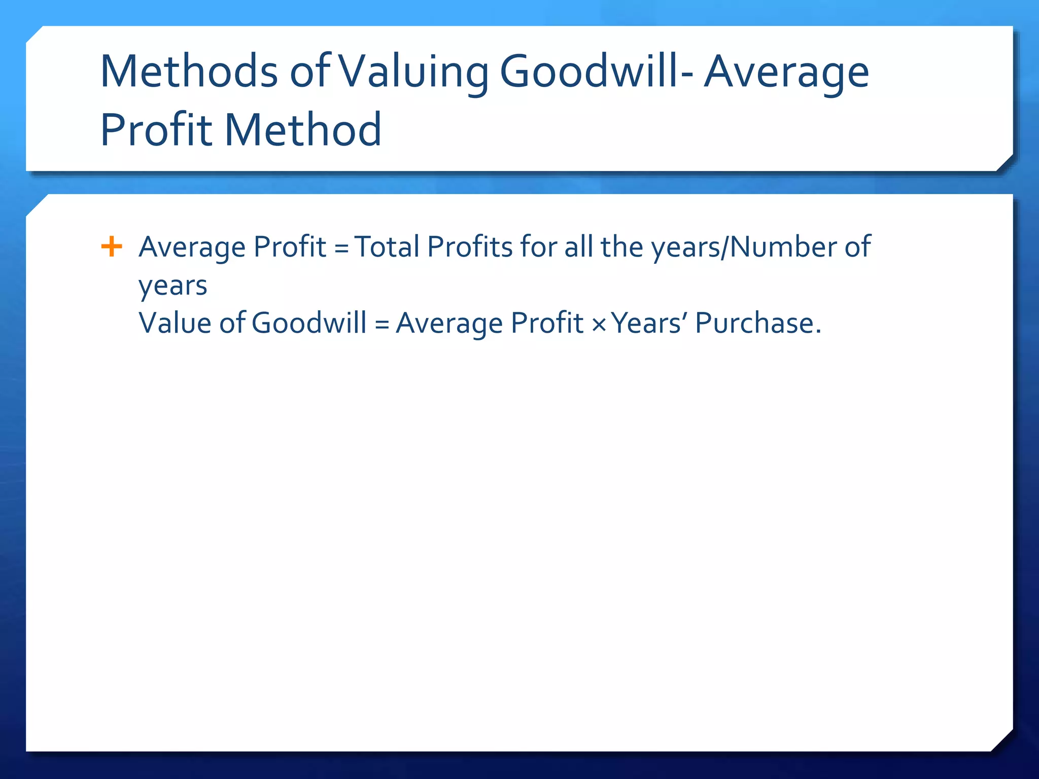 Valuation of goodwill | PPTX