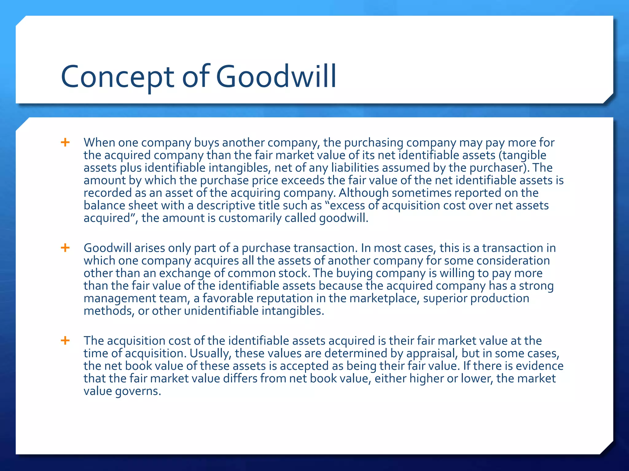 Valuation of goodwill | PPTX