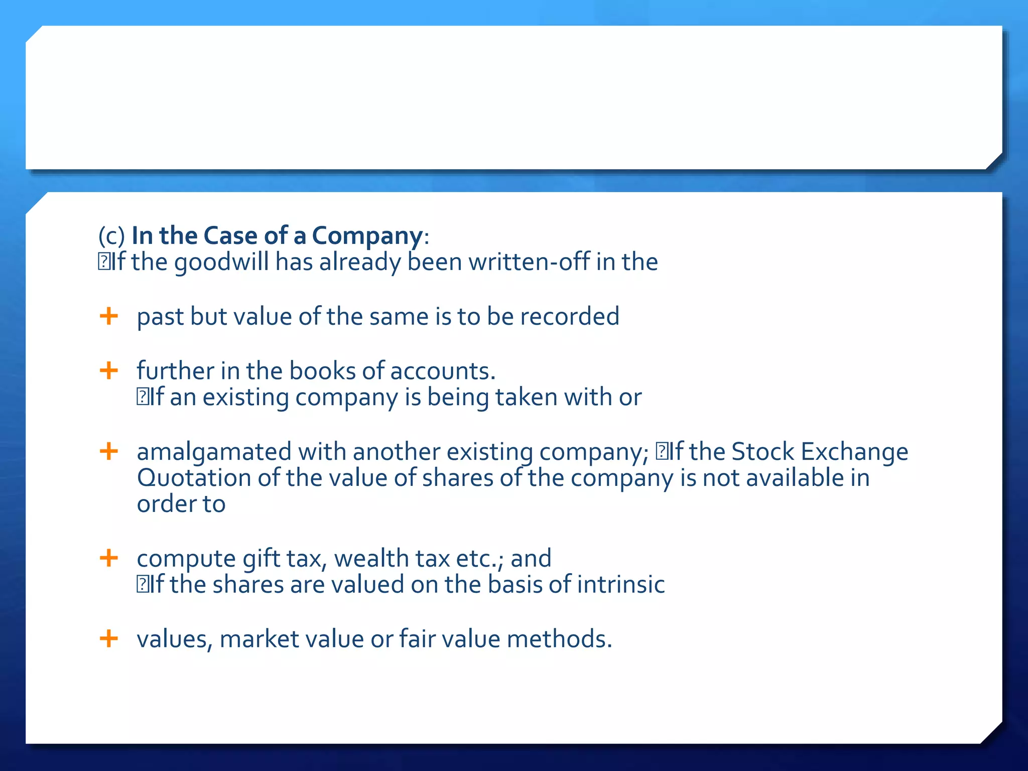 Valuation of goodwill | PPTX