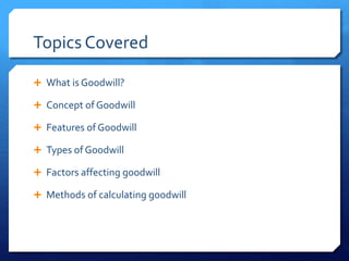 Valuation of goodwill | PPTX