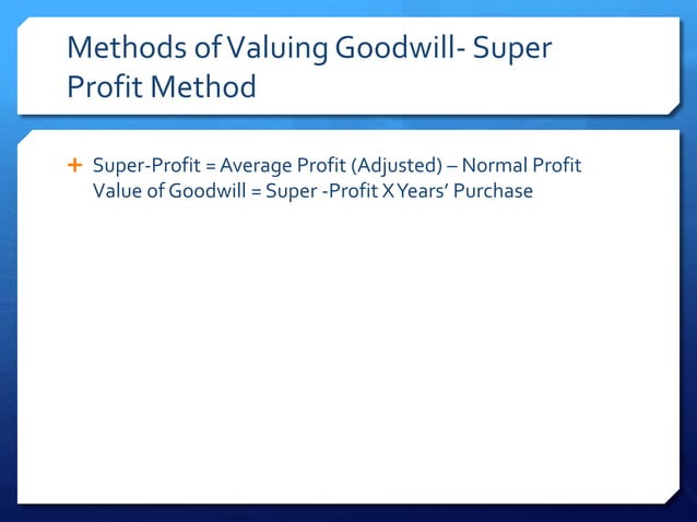 Valuation of goodwill | PPTX | Mergers and Acquisitions | Business ...