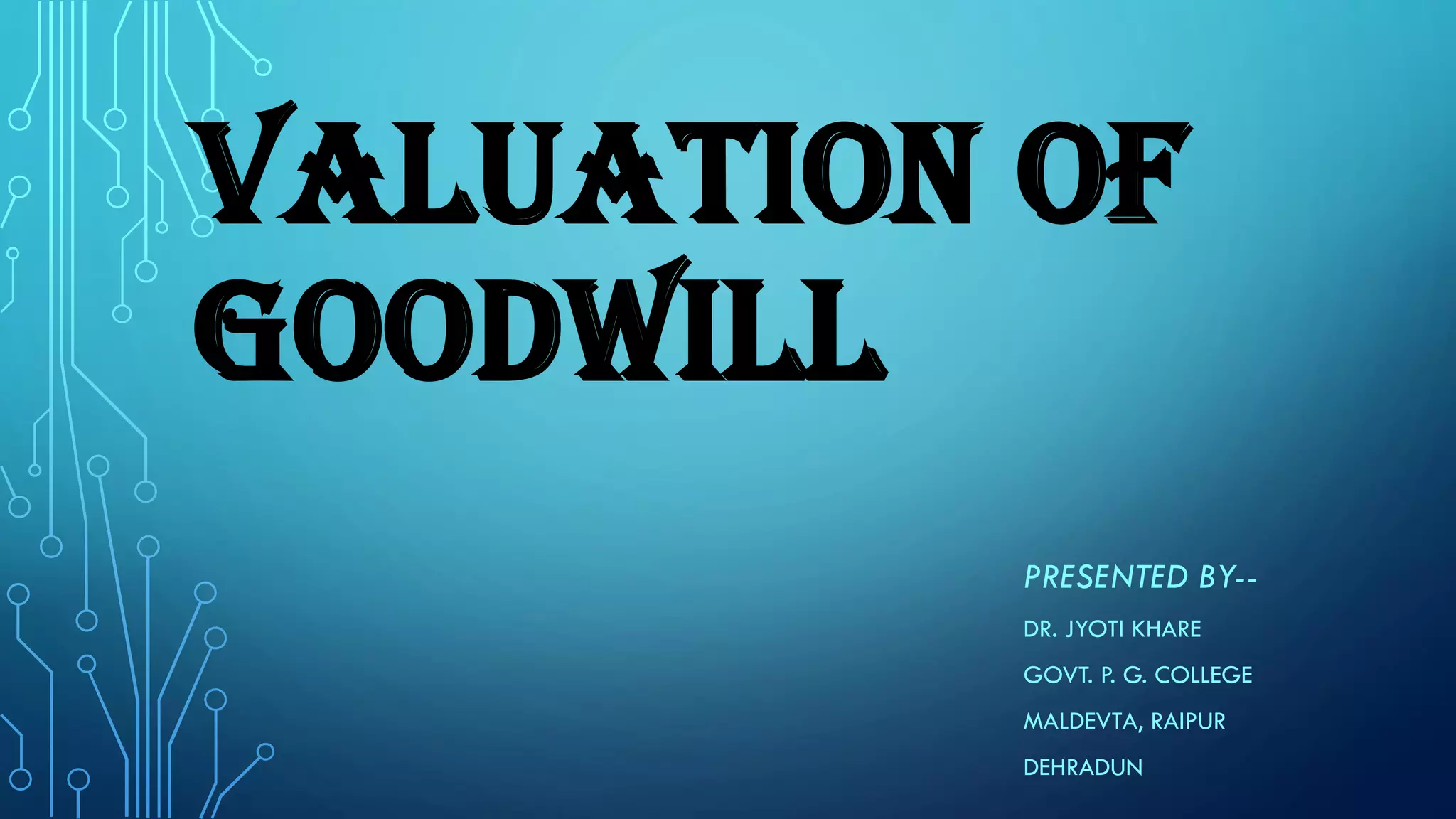 Valuation of goodwill | PDF