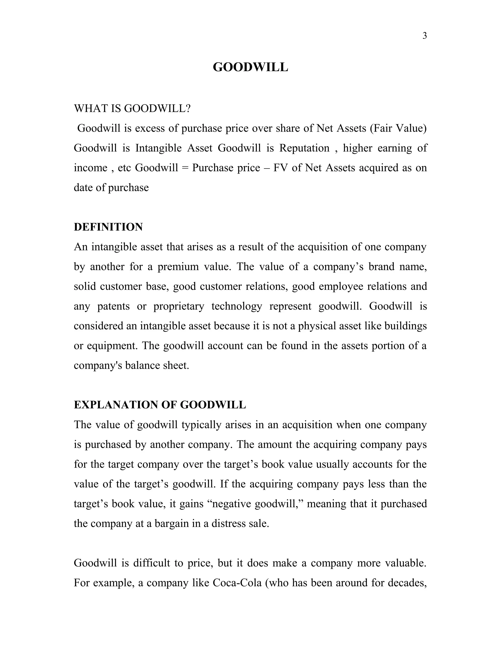 Valuation of goodwill & shares with solution of problems | DOC