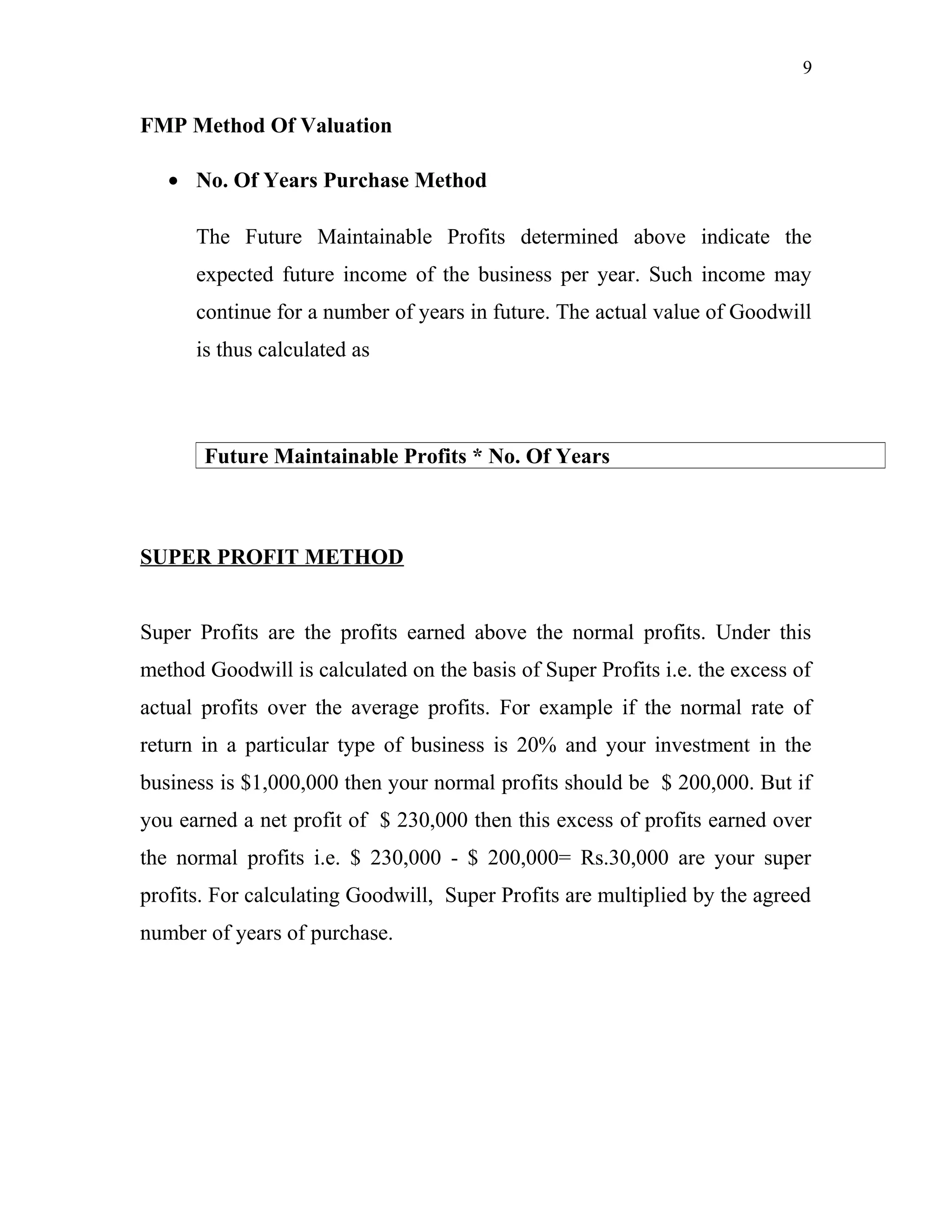 Valuation of goodwill & shares with solution of problems | DOC