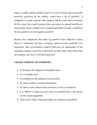 Valuation of goodwill & shares with solution of problems | DOC