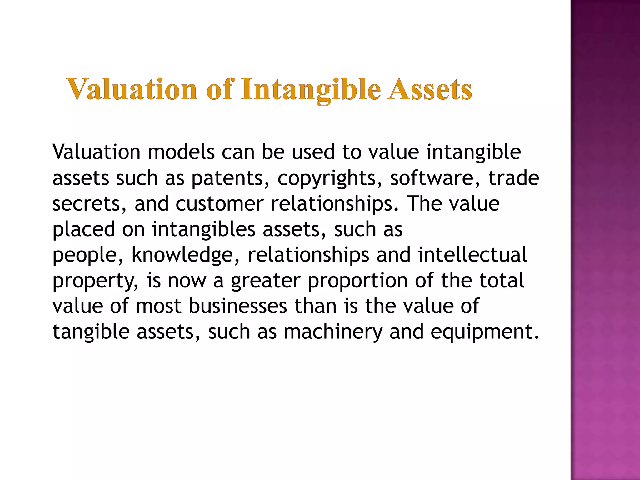 Valuation of intangible | PPTX