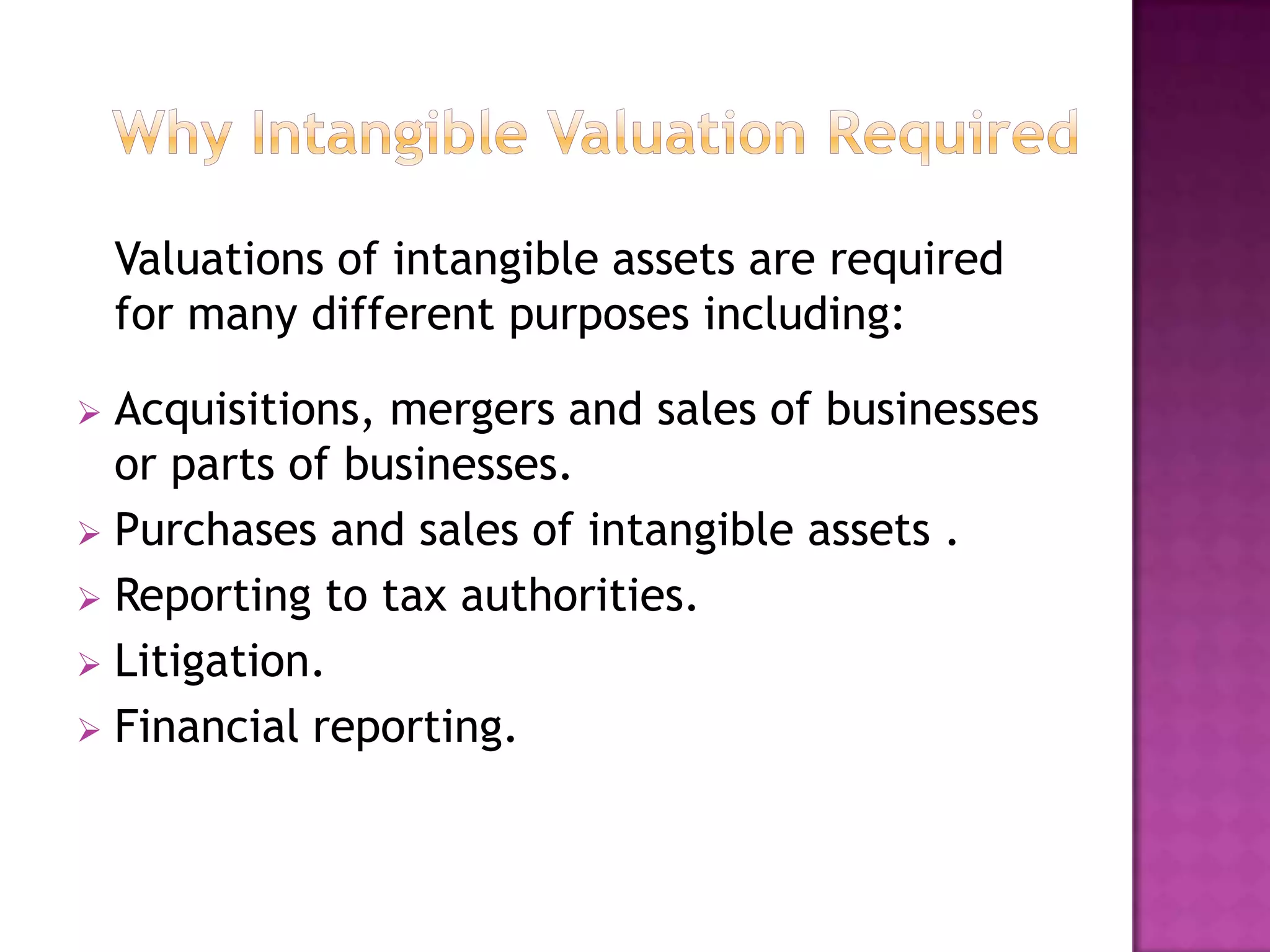 Valuation of intangible | PPTX