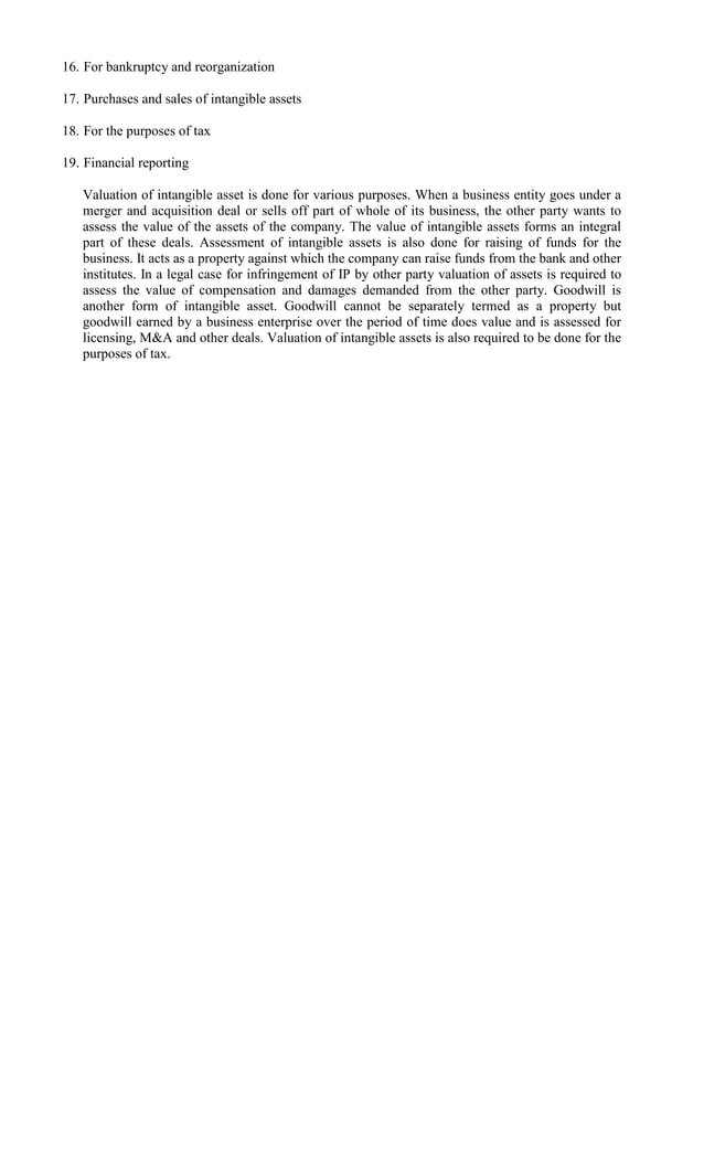 Valuation of intangible assets | PDF Valuation of intangible assets | PDF