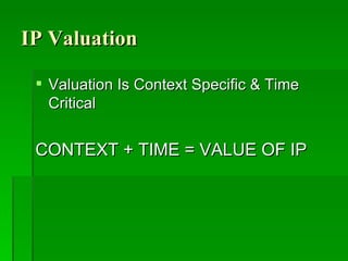 Valuation of ip assets | PPT