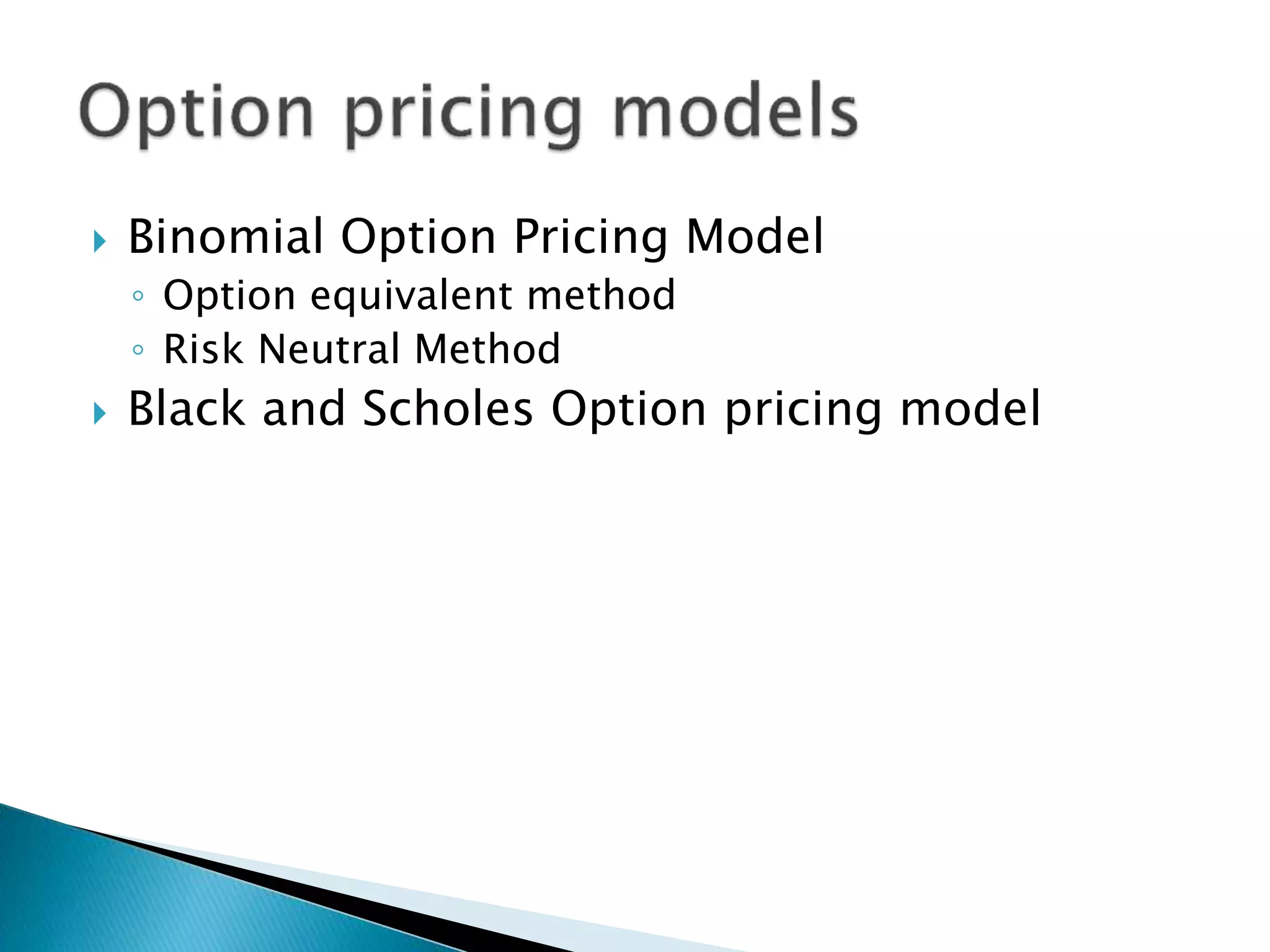 Valuation of options | PPTX