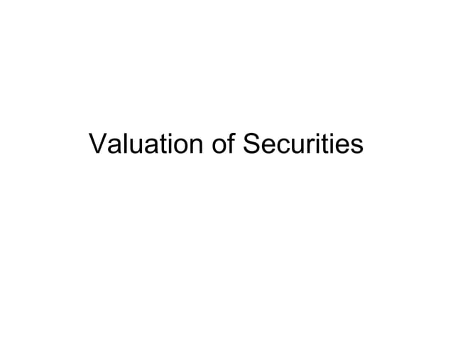 Valuation of securities | PPT