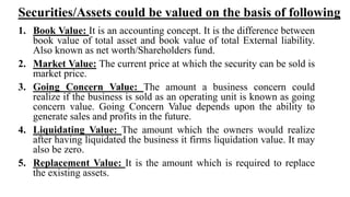 Valuation of securities | PPTX