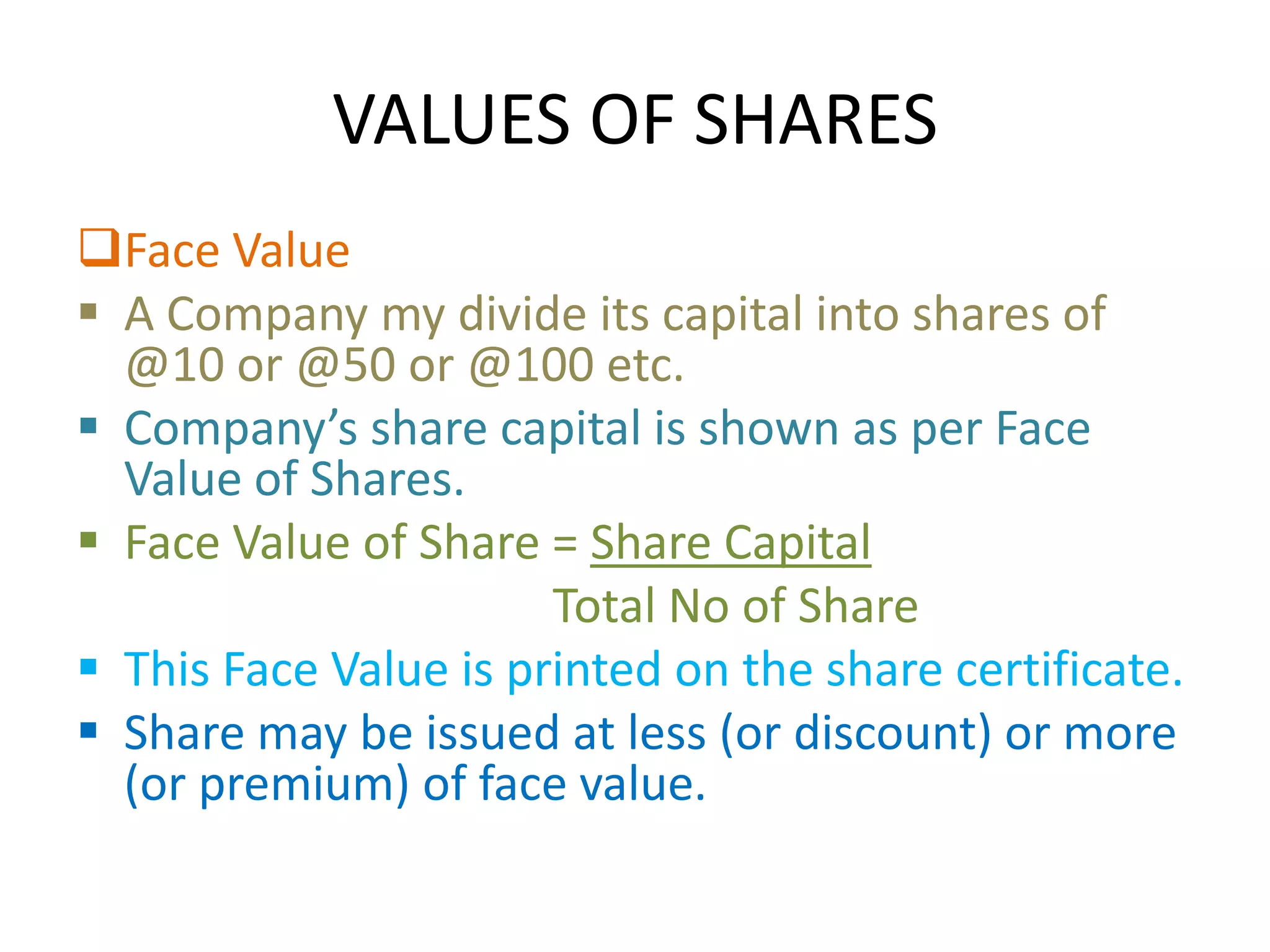 Valuation of shares | PPTX