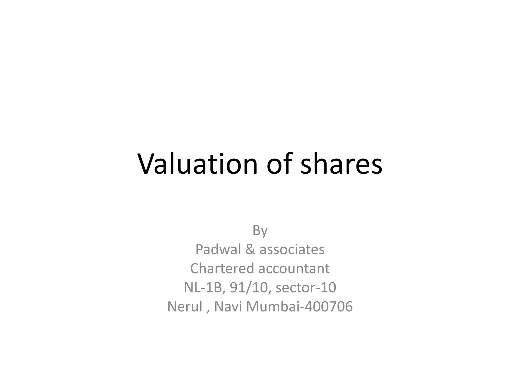 Valuation of shares | PPTX